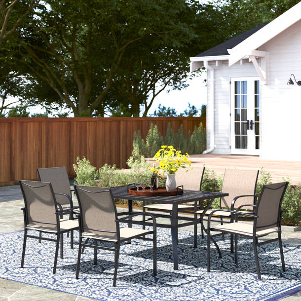 Lark Manor Argyri 6 - Person Rectangular Outdoor Dining Set & Reviews ...
