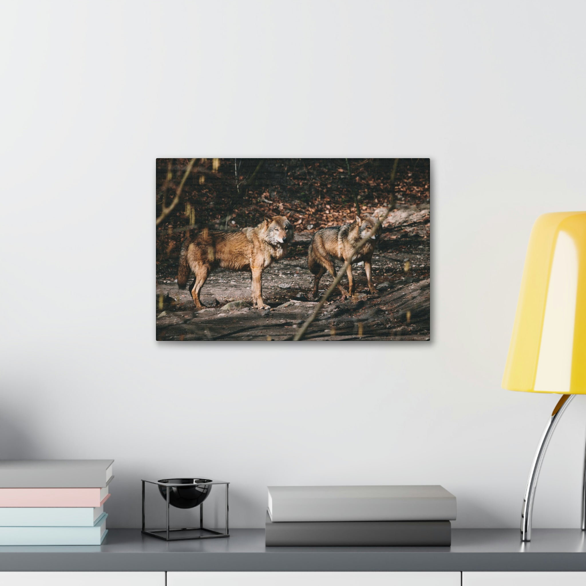 Millwood Pines Funny Wolf Silly Wolf Scene Couple Wall Art | Wayfair