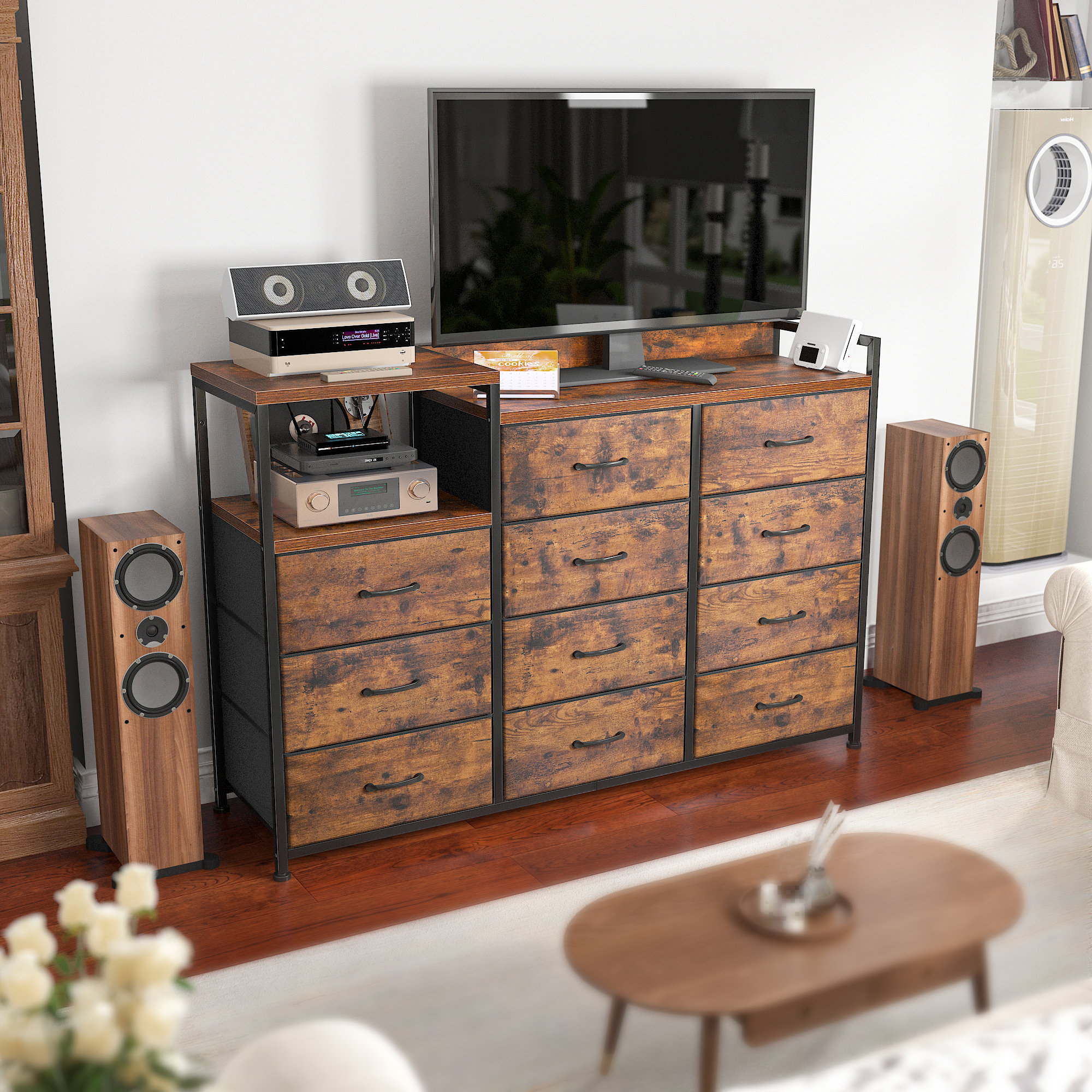 Ebern Designs Salara Dresser for Bedroom, Long Dresser TV Stand ...