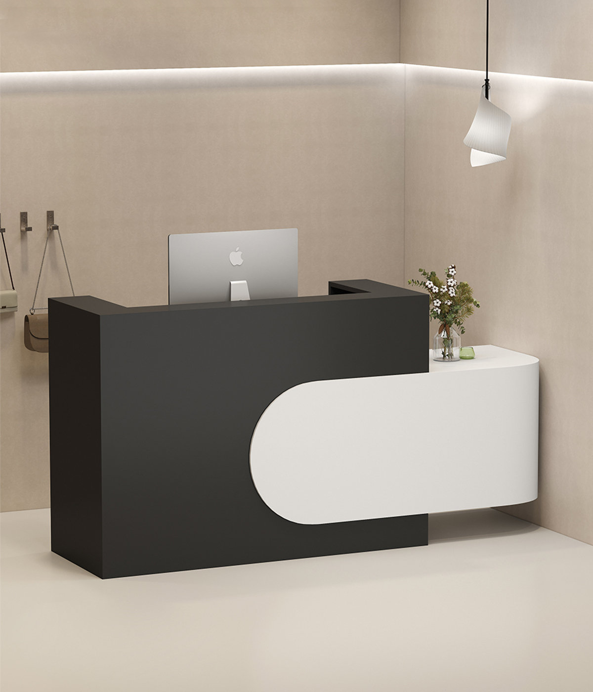 Latitude Run® Black Standard Manufactured Reception Desk | Wayfair