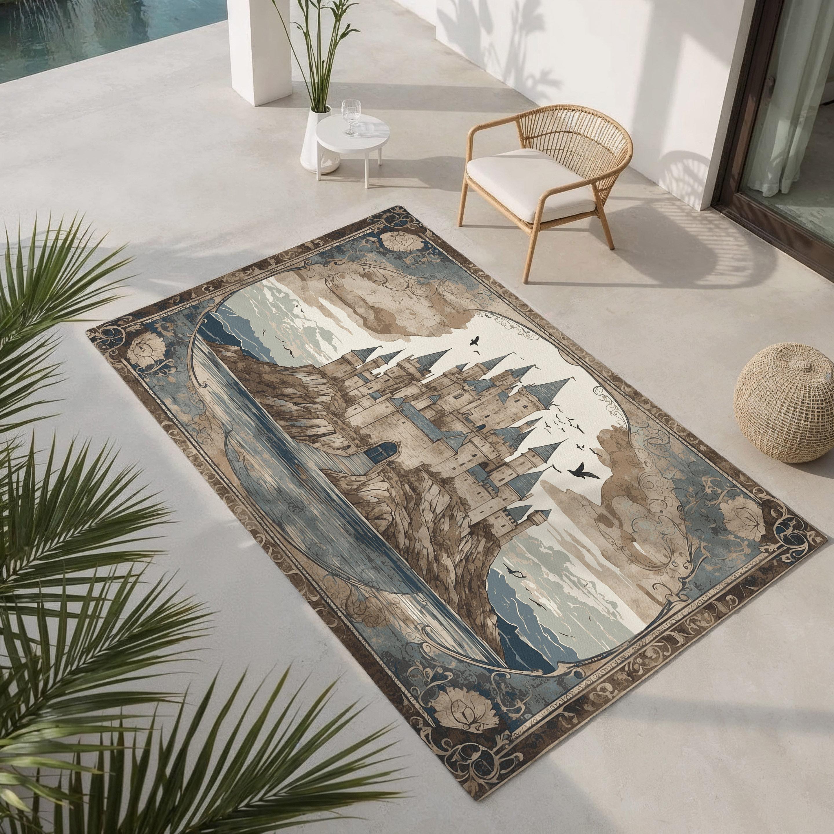 Fleur De Lis Living Velvet Ramparts Indoor And Outdoor Area Rug | Wayfair