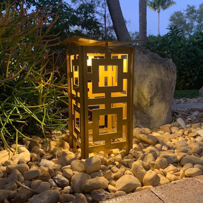 TedStuff 8.25" Tall Polynesian Style Low Voltage LED Metal Pathway ...