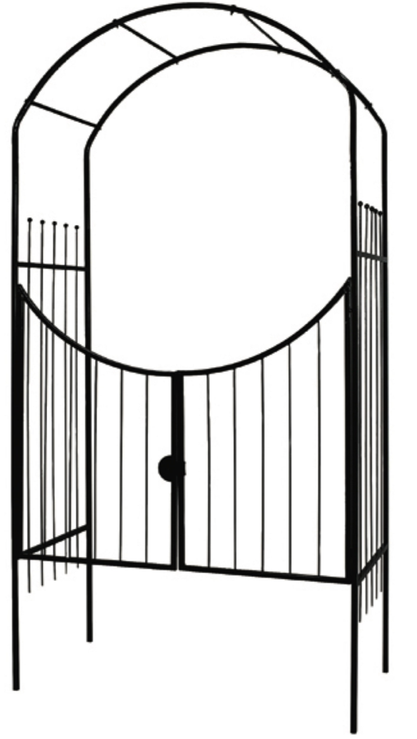 World Source Partners 49'' W x 24'' D Metal Arbor with Gate in Black ...