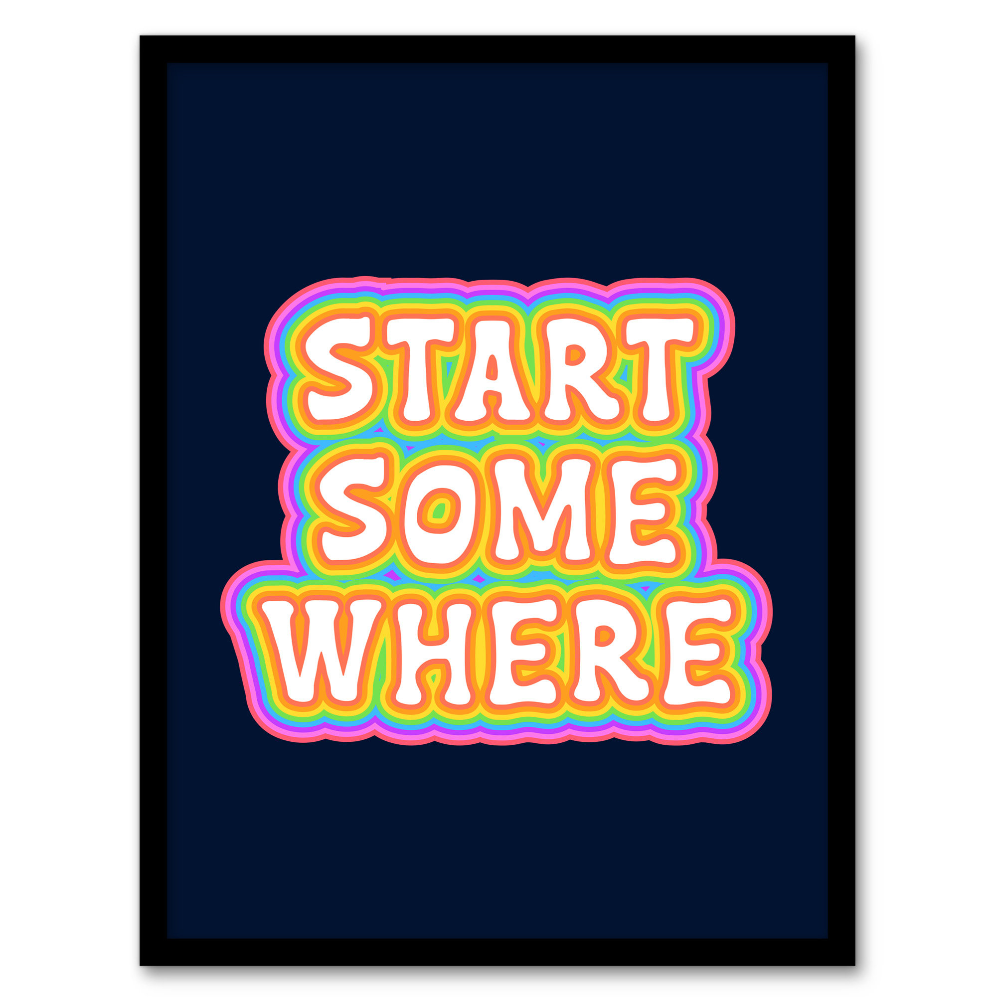Wee Blue Coo Start Somewhere - Single Picture Frame Art Prints ...