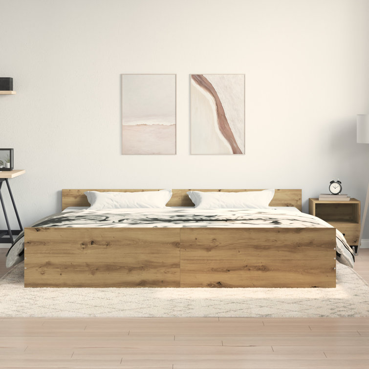 Alpen Home Bed Frame Set Of 2 Solid Oak Wood 200 X 200 Cm | Wayfair.co.uk