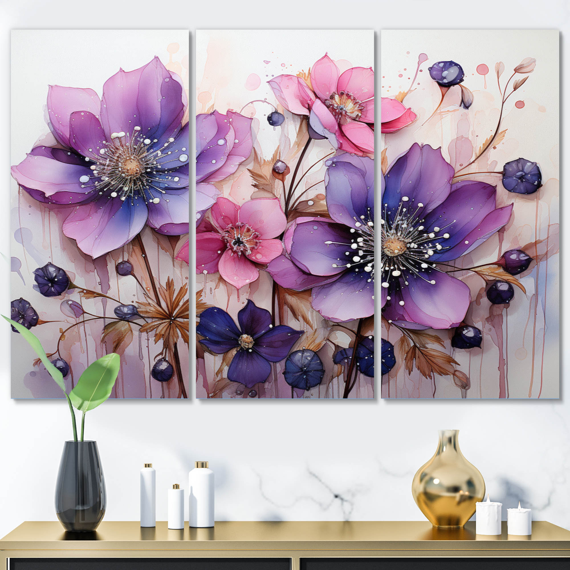 Winston Porter Purple Pink Fauvism Abstract Botanical Rhapsody ...