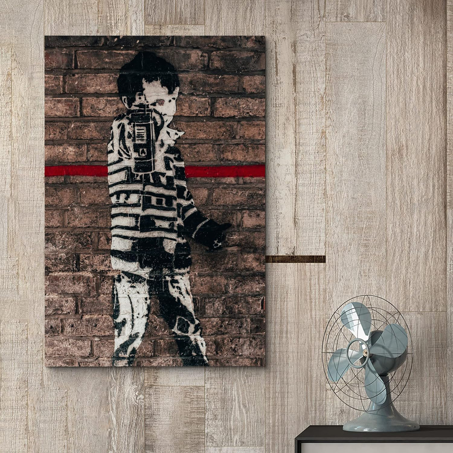 IDEA4WALL Banksy British Artist Child Kid With Spray Paint Can Graffiti ...