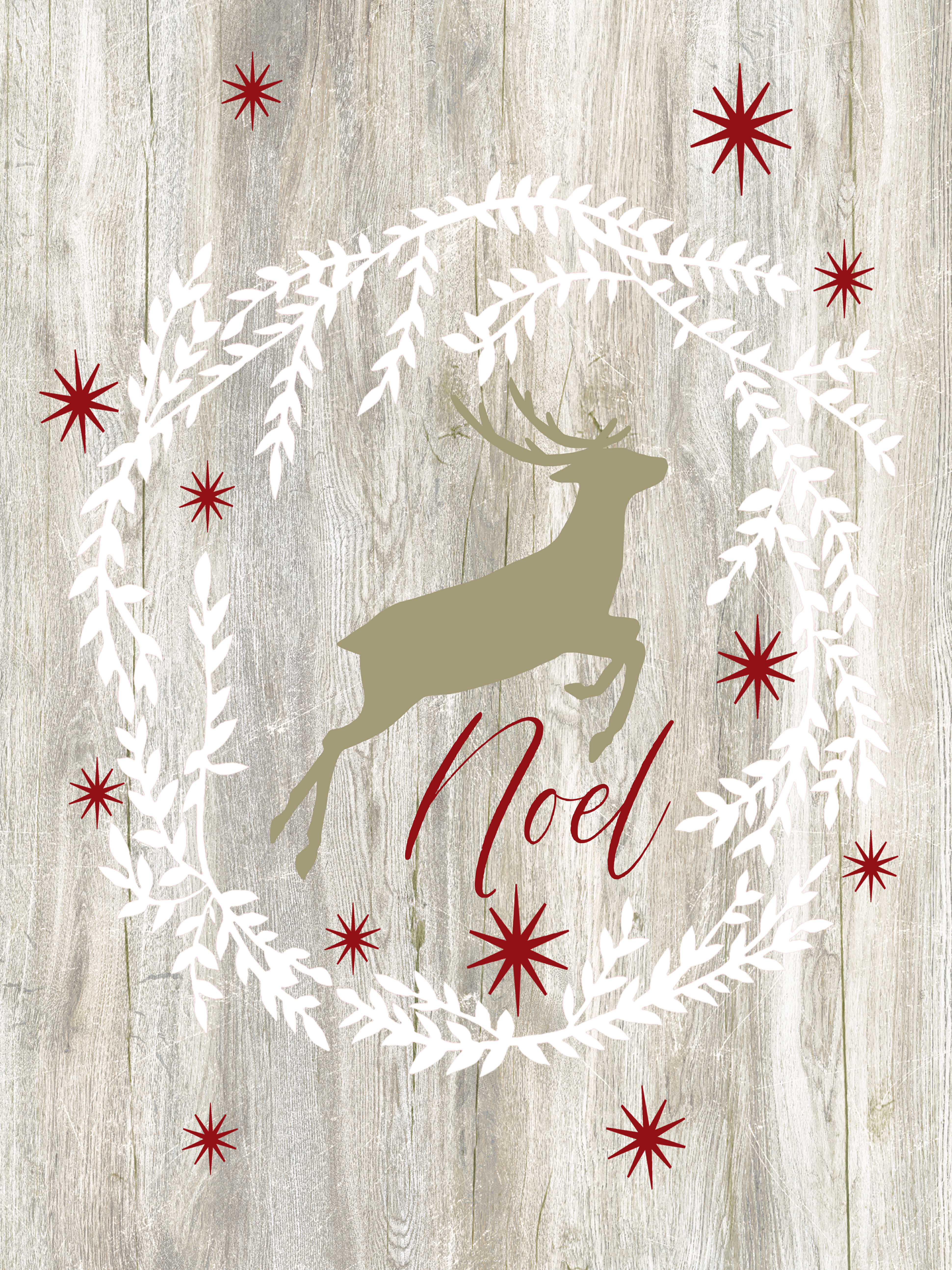 The Holiday Aisle® «Noel Wreath Reindeer», impression sur toile tendue ...