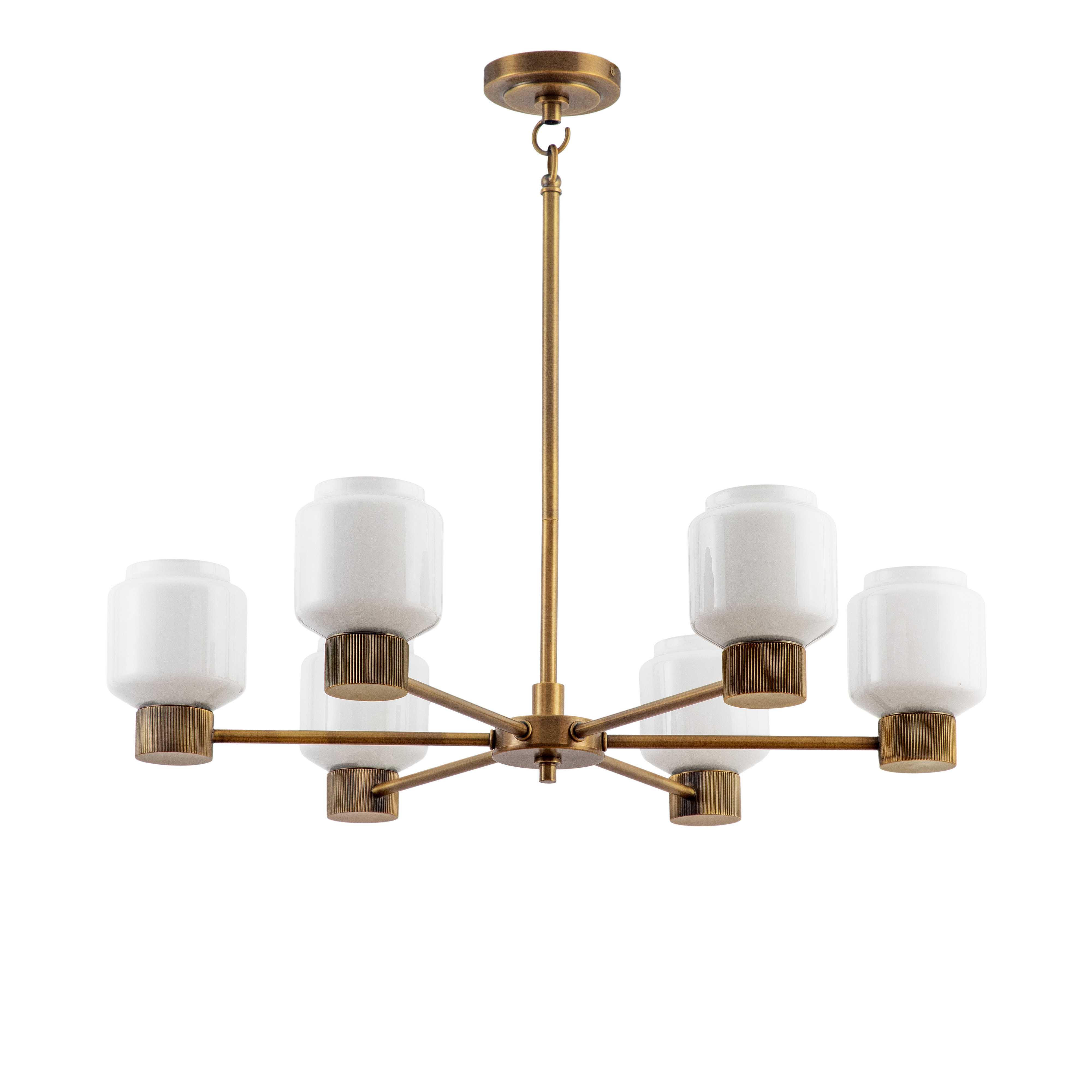 Mercer41 Billericay Round/Oval 6-Lighting Fixtures Opal Glass Antique ...