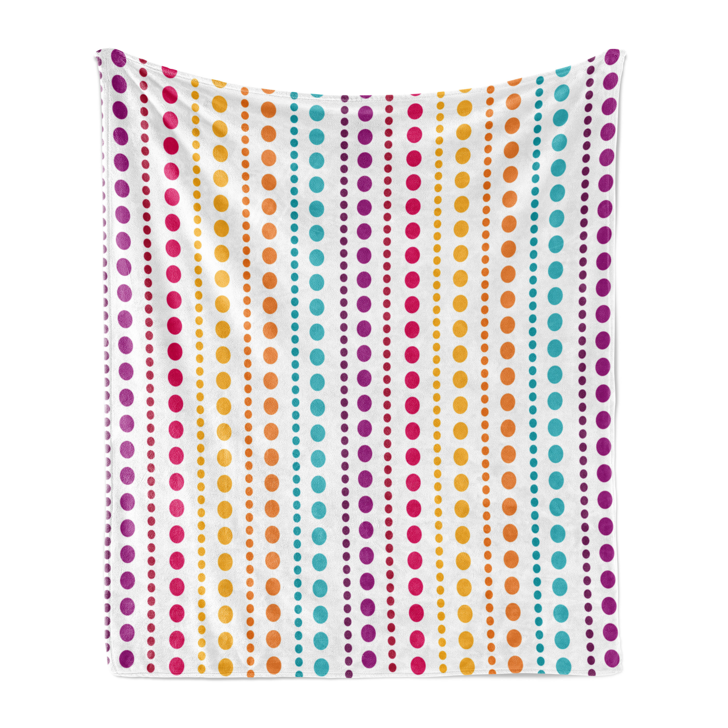 Ambesonne Colorful Fleece Throw Blanket Half Toned Polka Dots | Wayfair