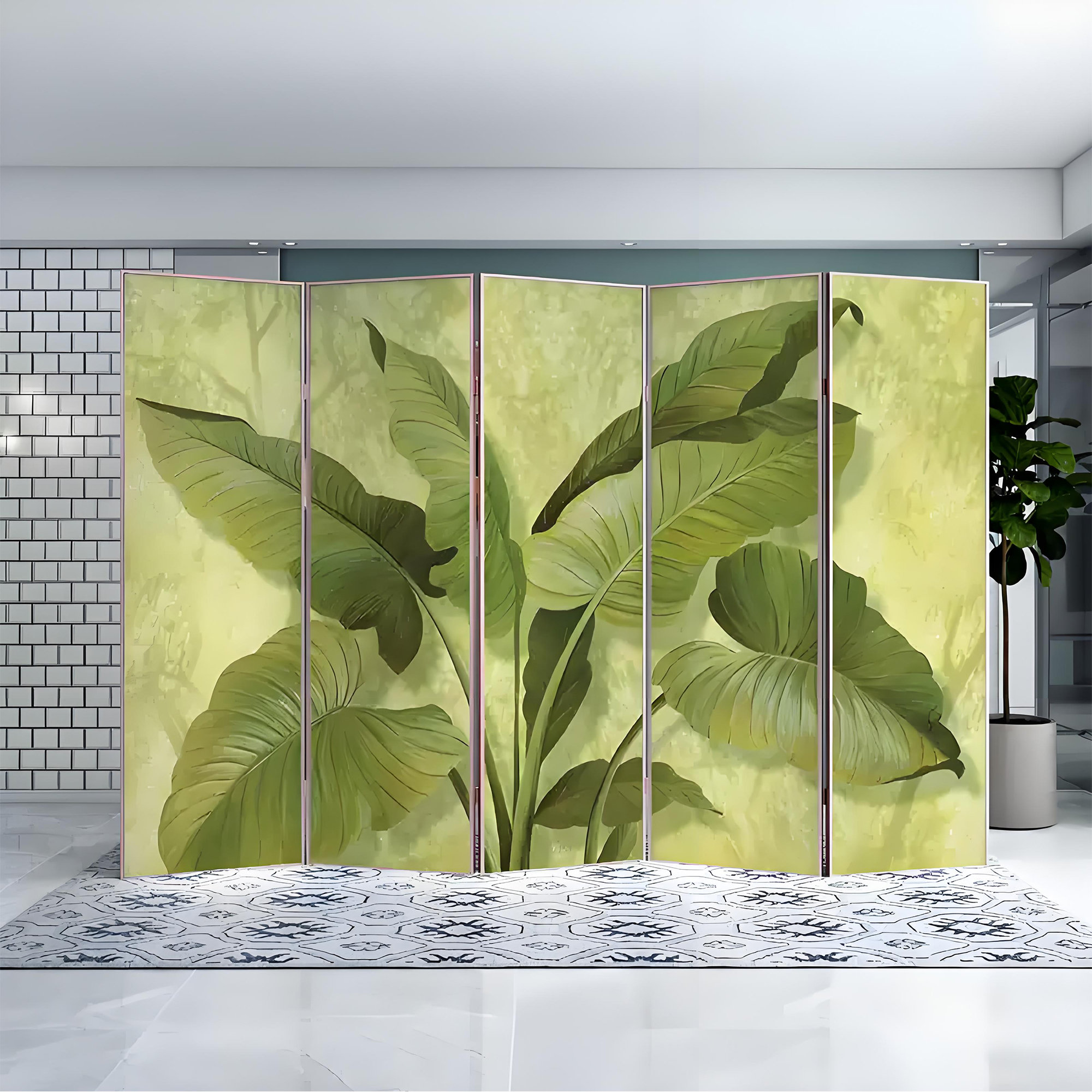 Bayou Breeze Green Leaf Partition Screen | Wayfair