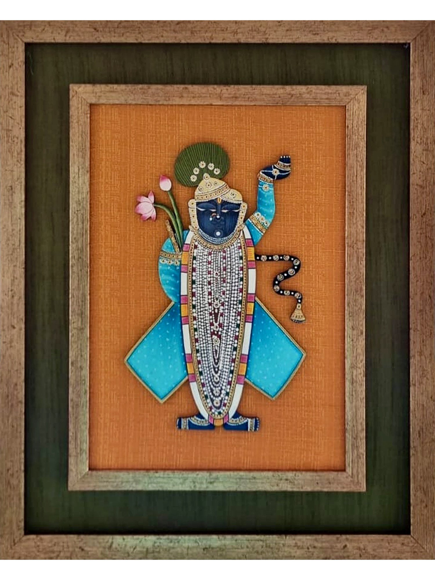 Exotic India Shrinath Ji Hindu God | Post Colors On Cloth | With Frame ...