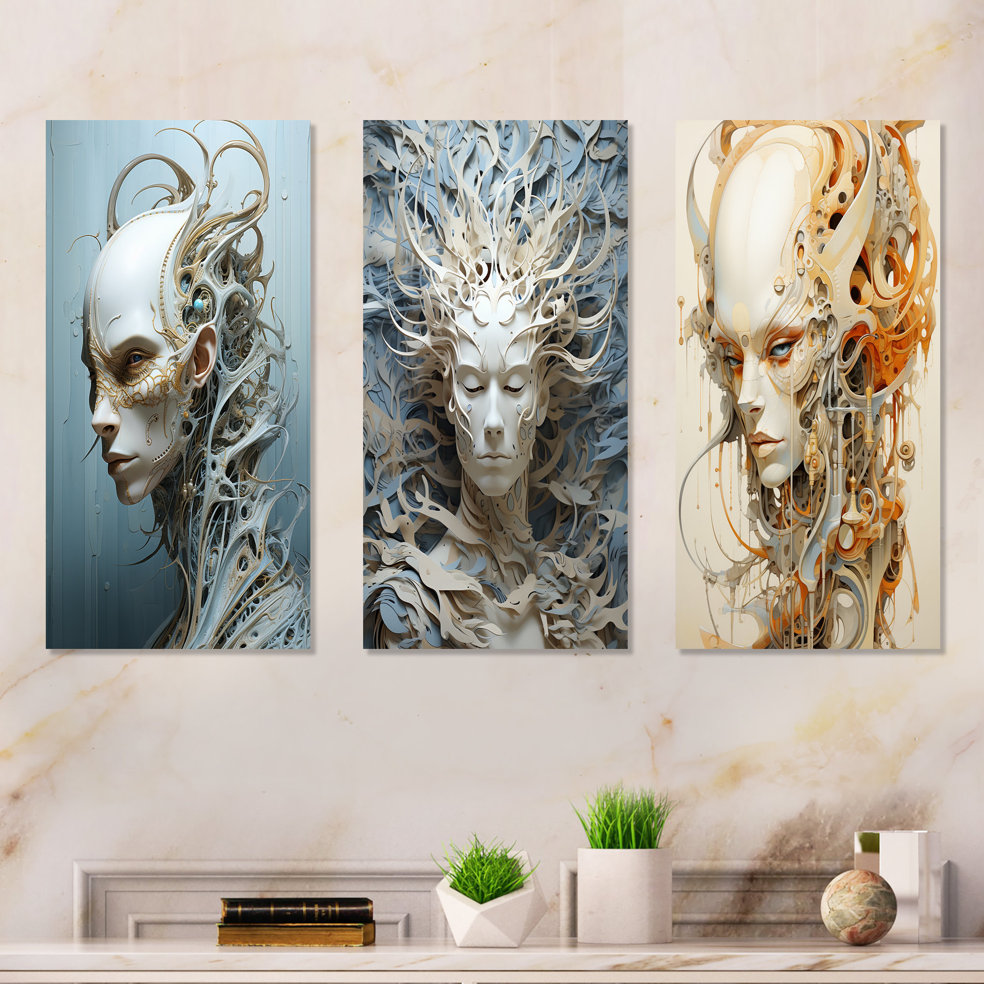 17 Stories Mythical Alien Creature Painting - Aliens Canvas Art Print ...