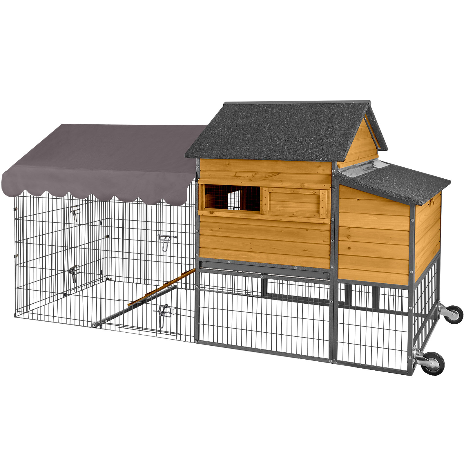 Tucker Murphy Pet™ Mobile Chicken Coop 85" Large All-Steel Frame Hen ...