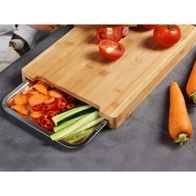 Belfry Kitchen Premium Organic Bamboo Chopping Board With Compartment ...
