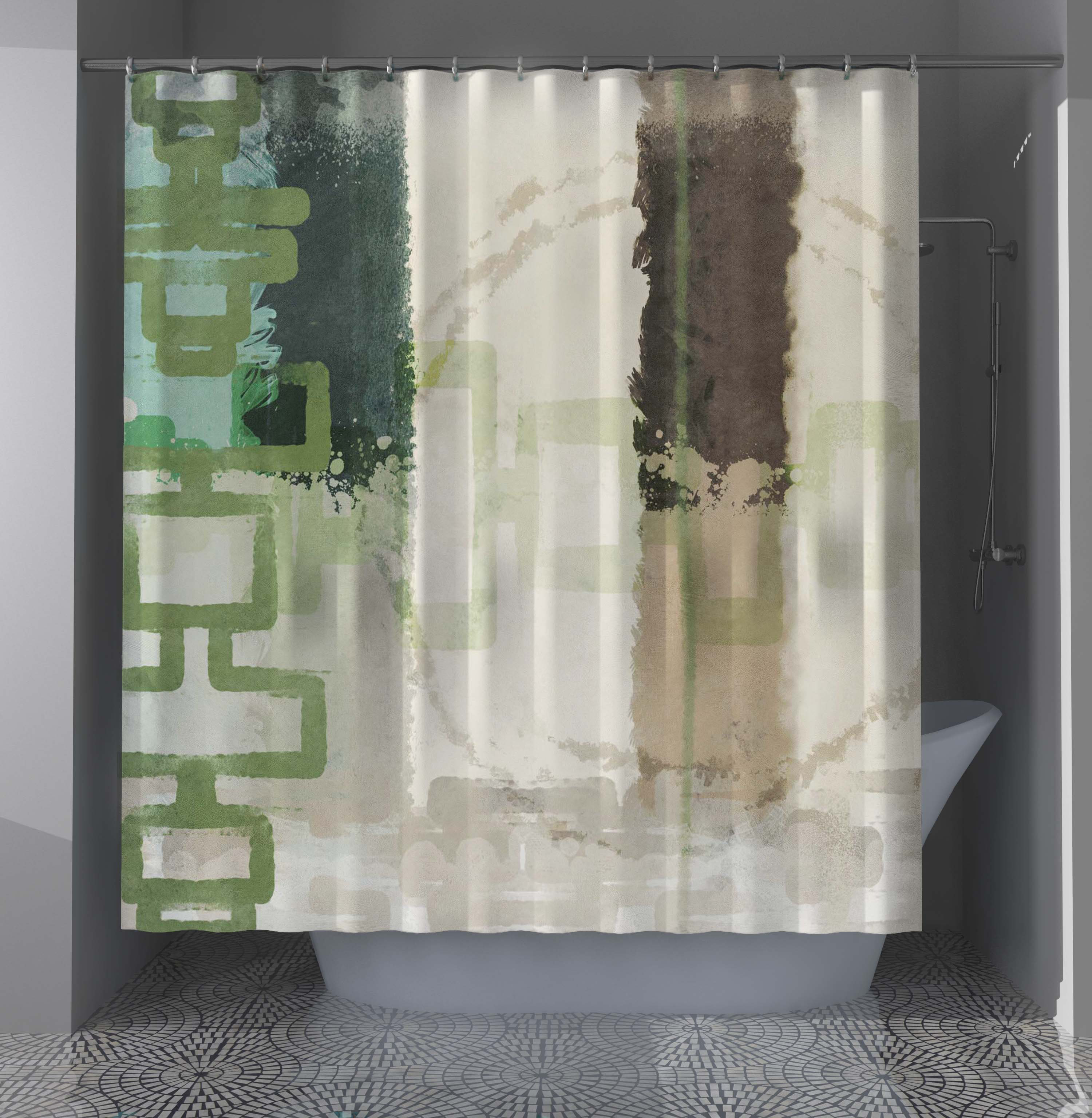 East Urban Home Davanee Geometric Shower Curtain | Wayfair