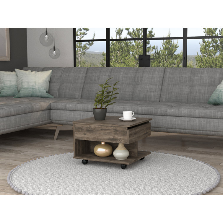 Luanda Lift Top Coffee Table, Casters, One Shelf