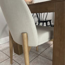 George Oliver Linen Upholstered Parson Chair with Solid Wood Legs ...