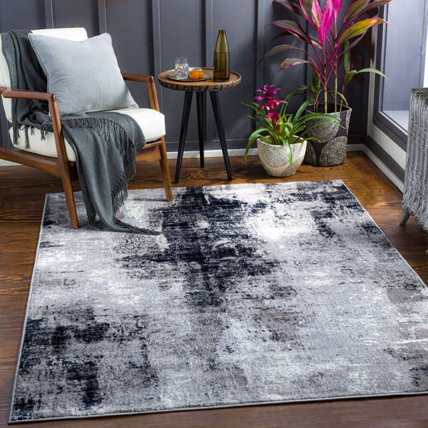 Borough Wharf Modern Abstract Area Rug Grey/Cream_WNL2327 | Wayfair.co.uk