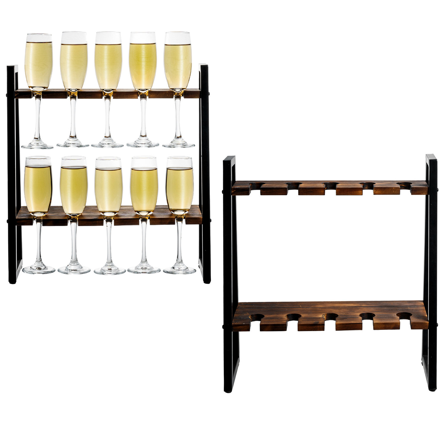 17 Stories 2 Piece Tabletop Wine Glass Holder Rack | Wayfair