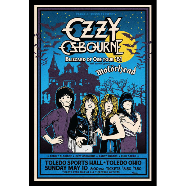 Buy Art For Less Ozzy Ozbourne Blizzard Of OZZ Tour Framed On Poster ...