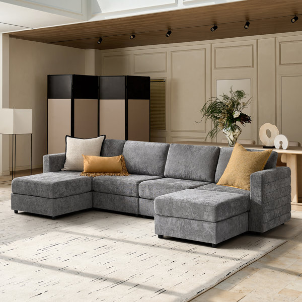 Sofas with Ottoman You'll Love | Wayfair