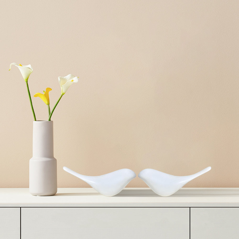 Lark Manor™ Bird-Shaped Gypsum Decor Statues - Set Of 2, Elegant Home ...