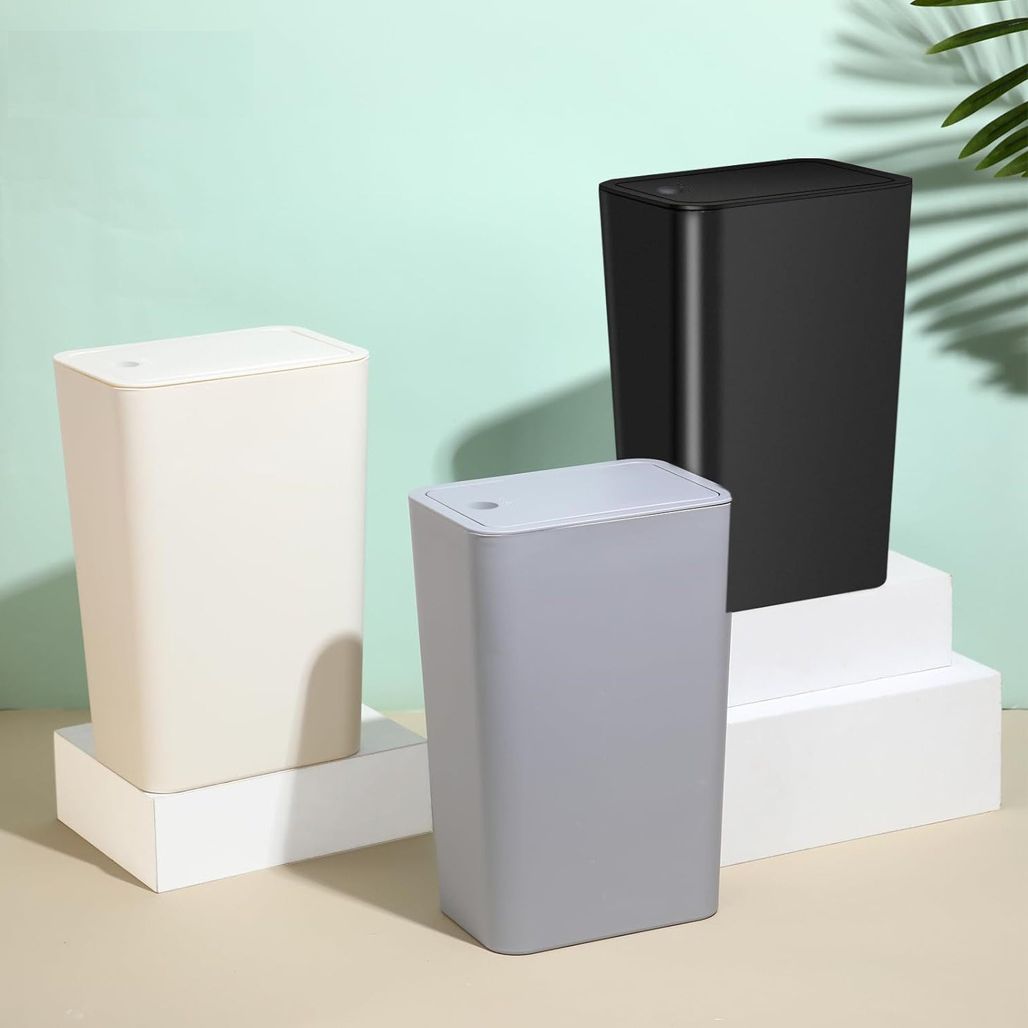 Bazwe Acrylonitrile Butadiene Styrene Touch Top Trash Can - 2.6 Gallons ...