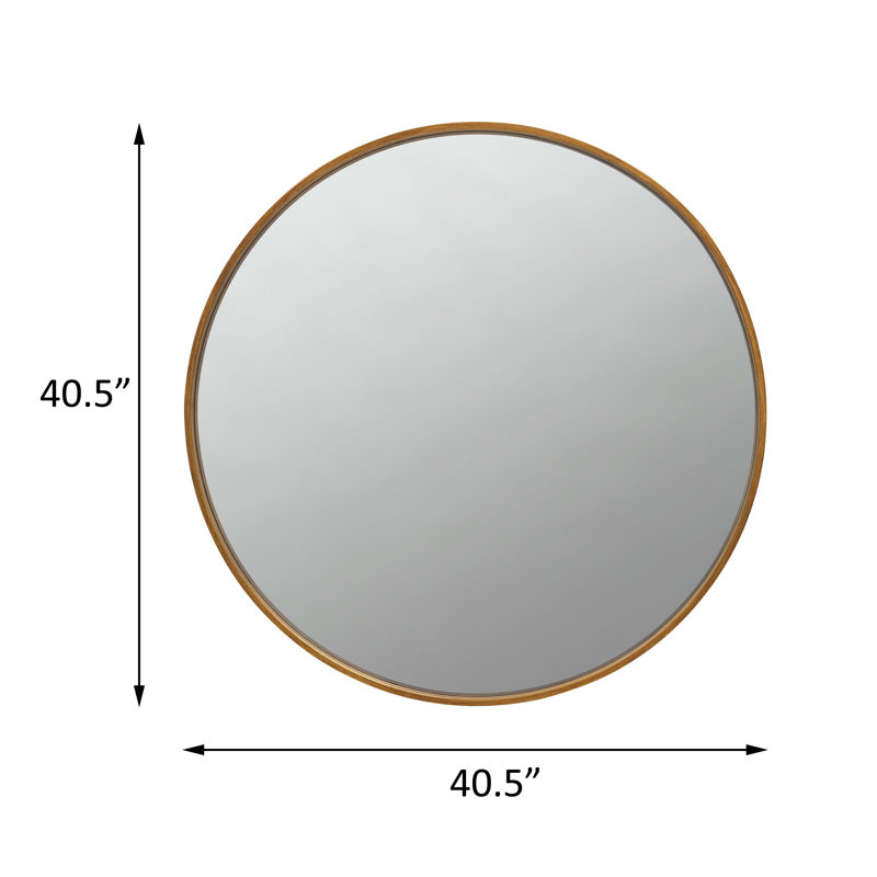 Latitude Run® 40 x 40 Inch Round Framed Wall Mirror Brass | Wayfair