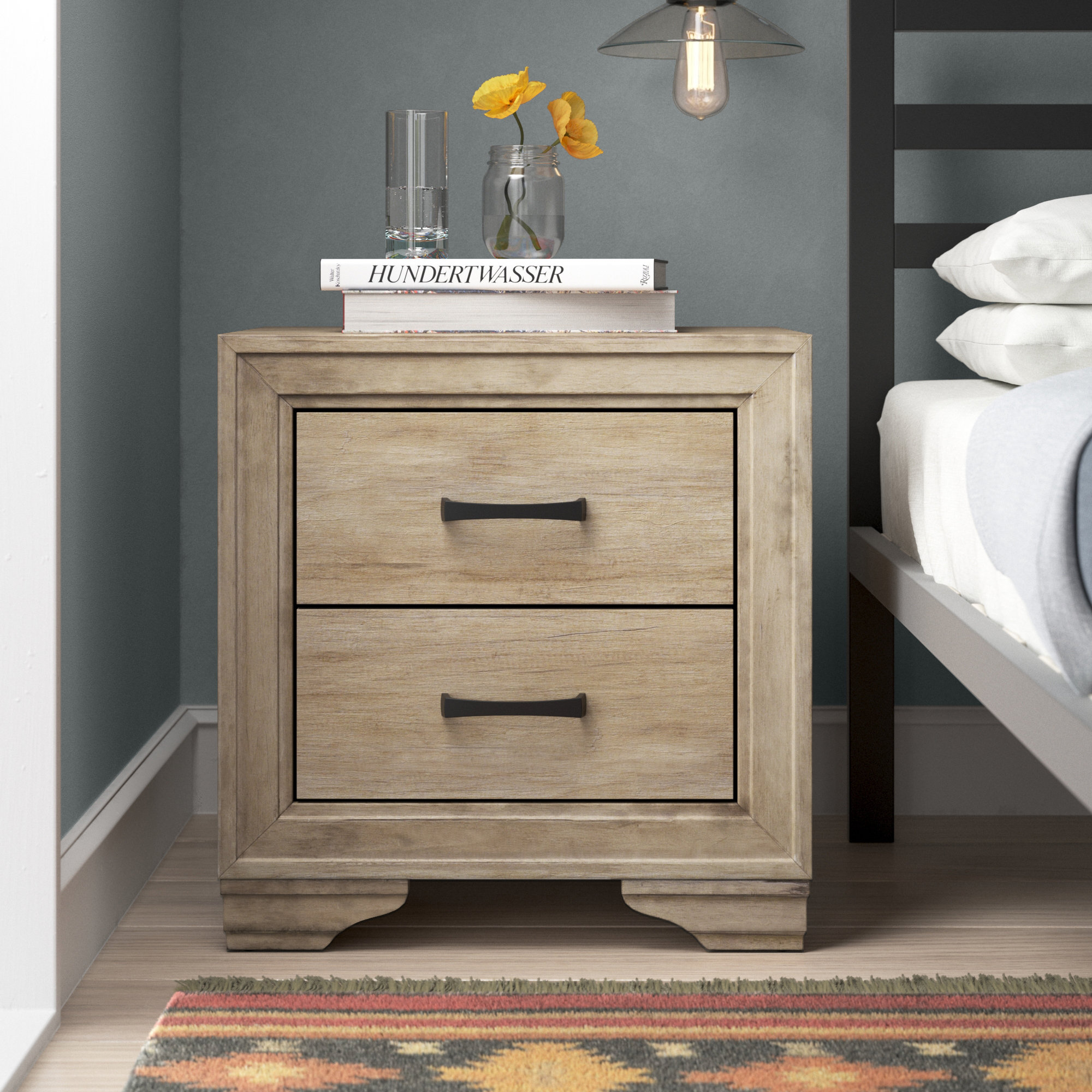 Wade Logan® Larome 2 - Drawer Nightstand in Light Elm & Reviews ...