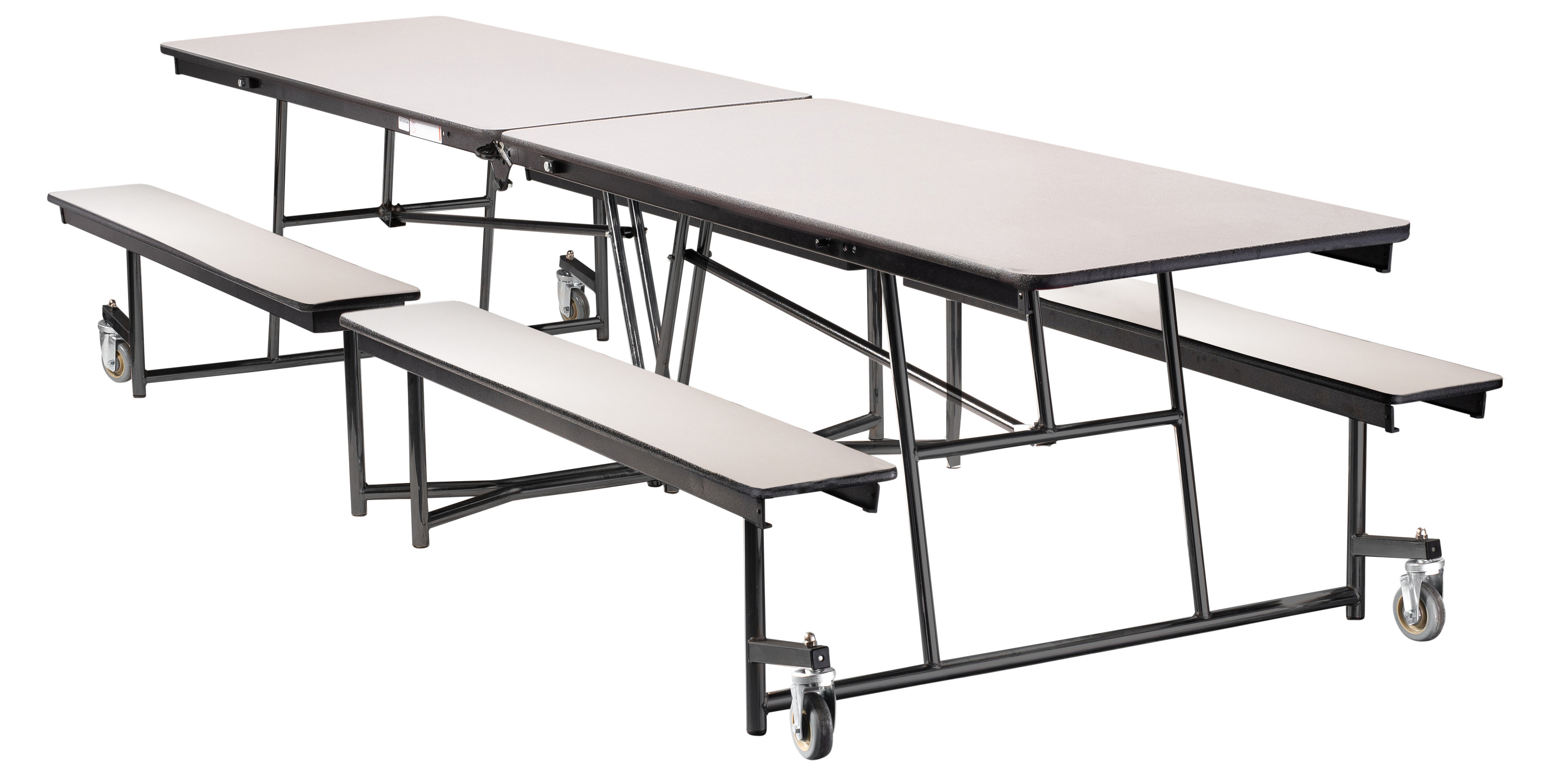 National Public Seating NPS 12' Rectangle Mobile Table with Benches ...
