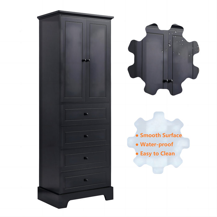 Red Barrel Studio® Quintell Freestanding Linen Cabinet | Wayfair