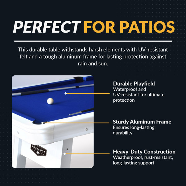Hathaway Games Hathaway Alpine 8-ft Outdoor Pool Table with Aluminum ...