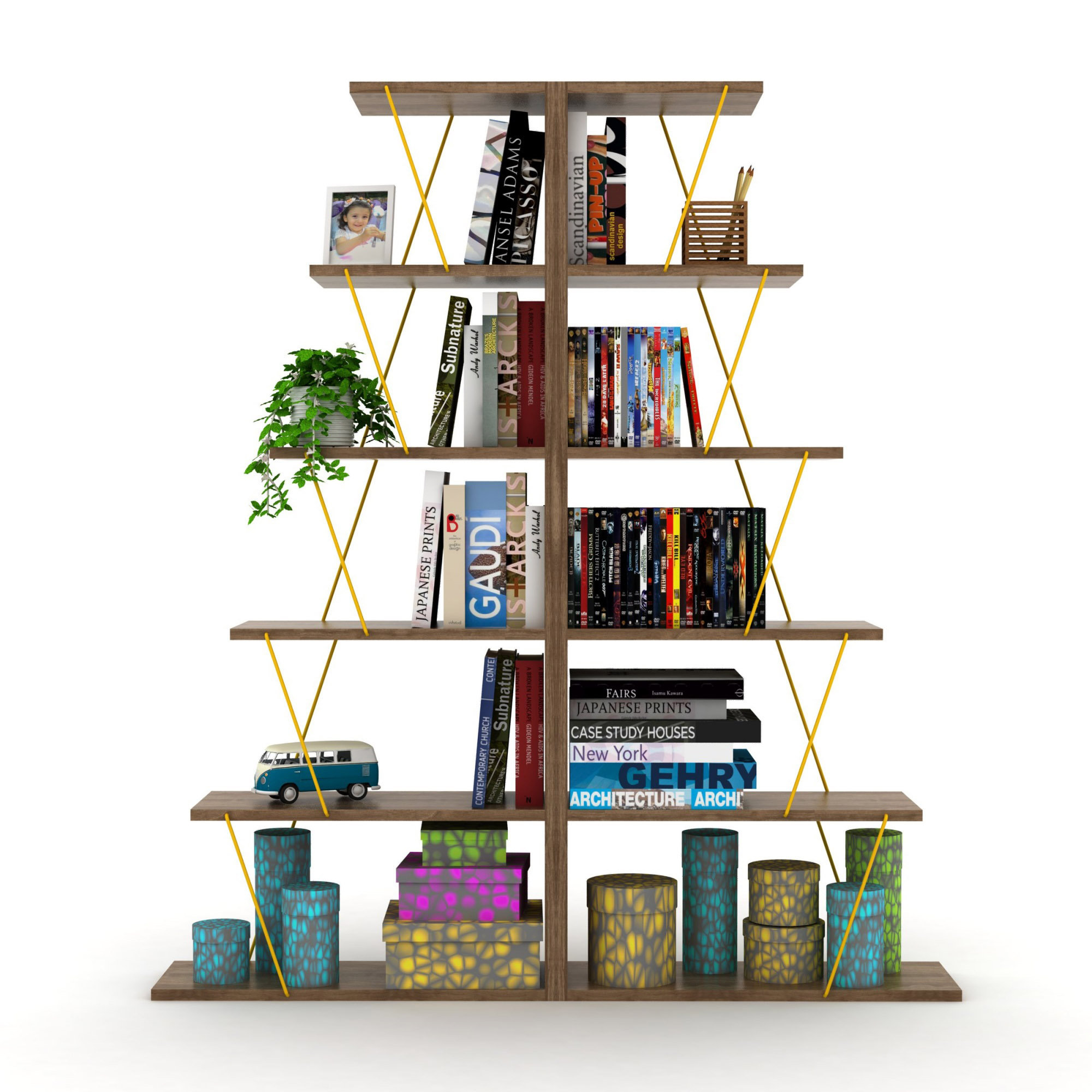 Latitude Run® Furnish Home Store Modern 5 Tier Ladder Bookshelf ...