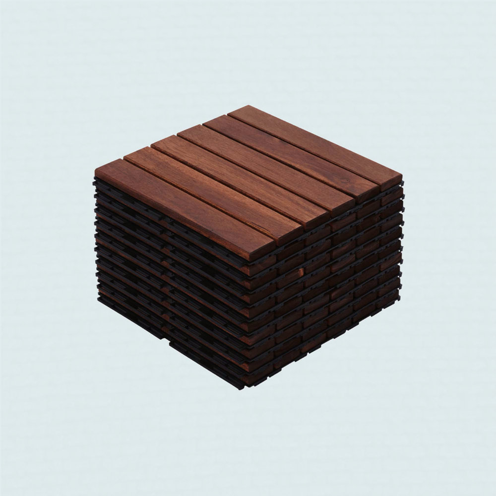 YD Teck 10 PCS Interlocking Deck Tiles Striped Pattern, 12" X 12 ...