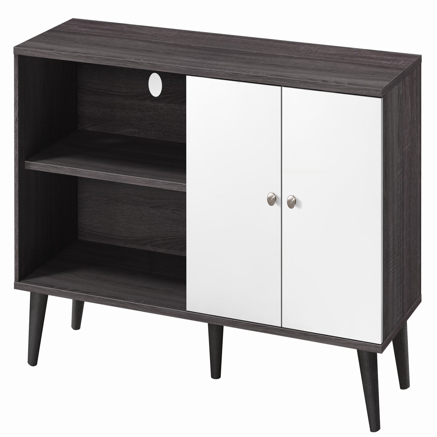 George Oliver Versatile Entertainment Stand with Multiple Storage Options for Living Room ...