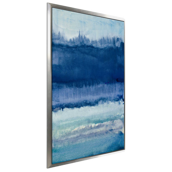 Highland Dunes 'Blue on Blue II' Framed Watercolor Painting Print On ...