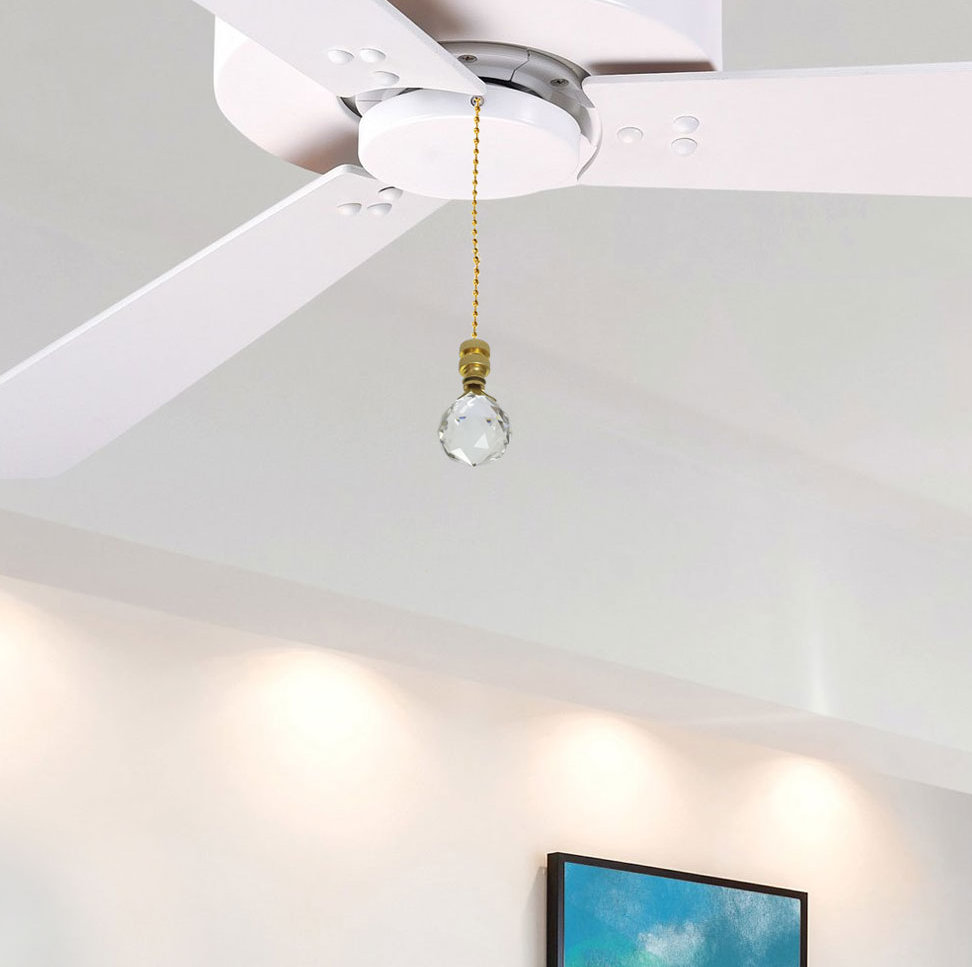 Royal Designs Medium Faceted Diamond Cut Crystal Finial Ceiling Fan ...