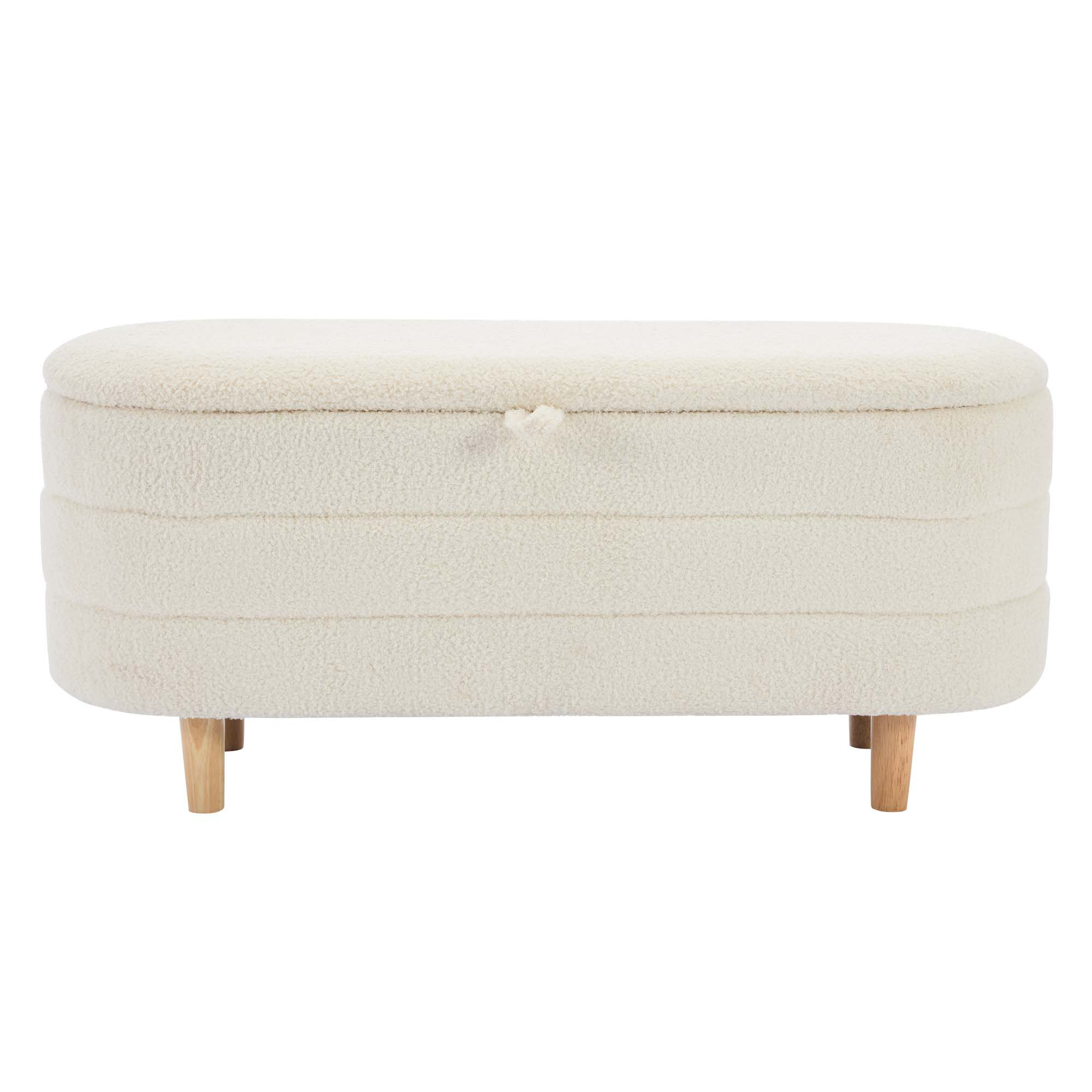 George Oliver Elegant Upholstered Sherpa Fabric Storage Ottoman With ...