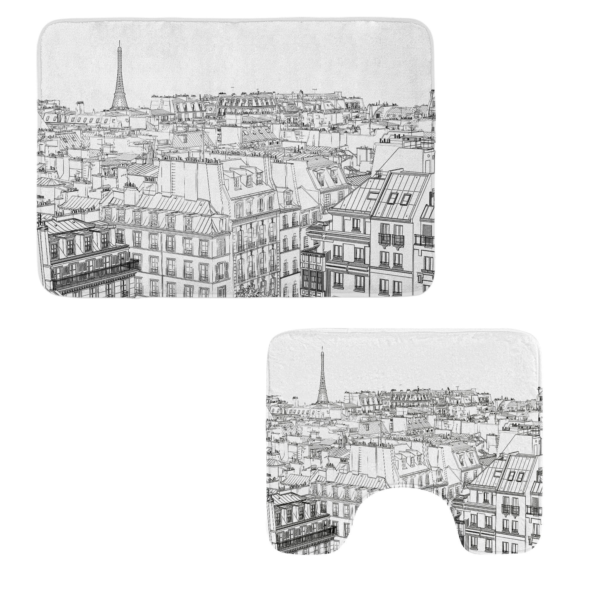 East Urban Home Paris Bathroom Rug Set 2 Pieces Rectangle & Contour ...