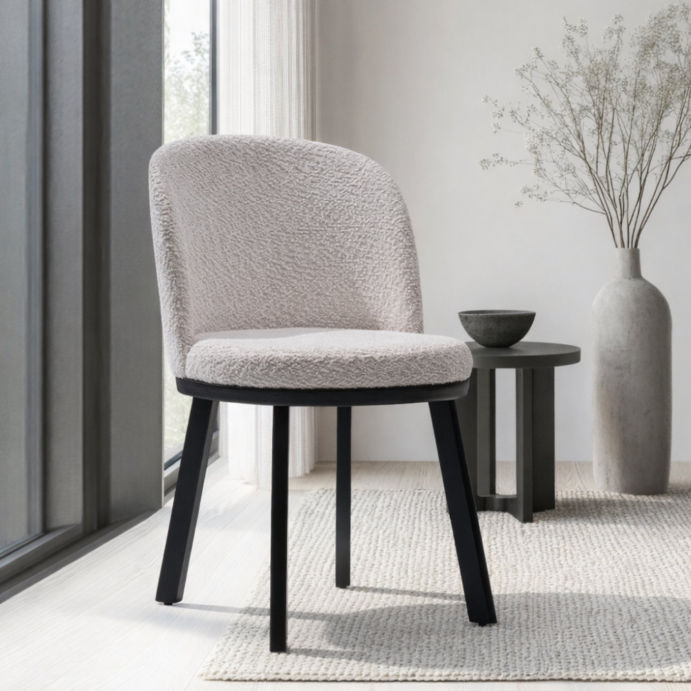 George Oliver Orero Dining Chair Black Wood Finish Upholstered ...