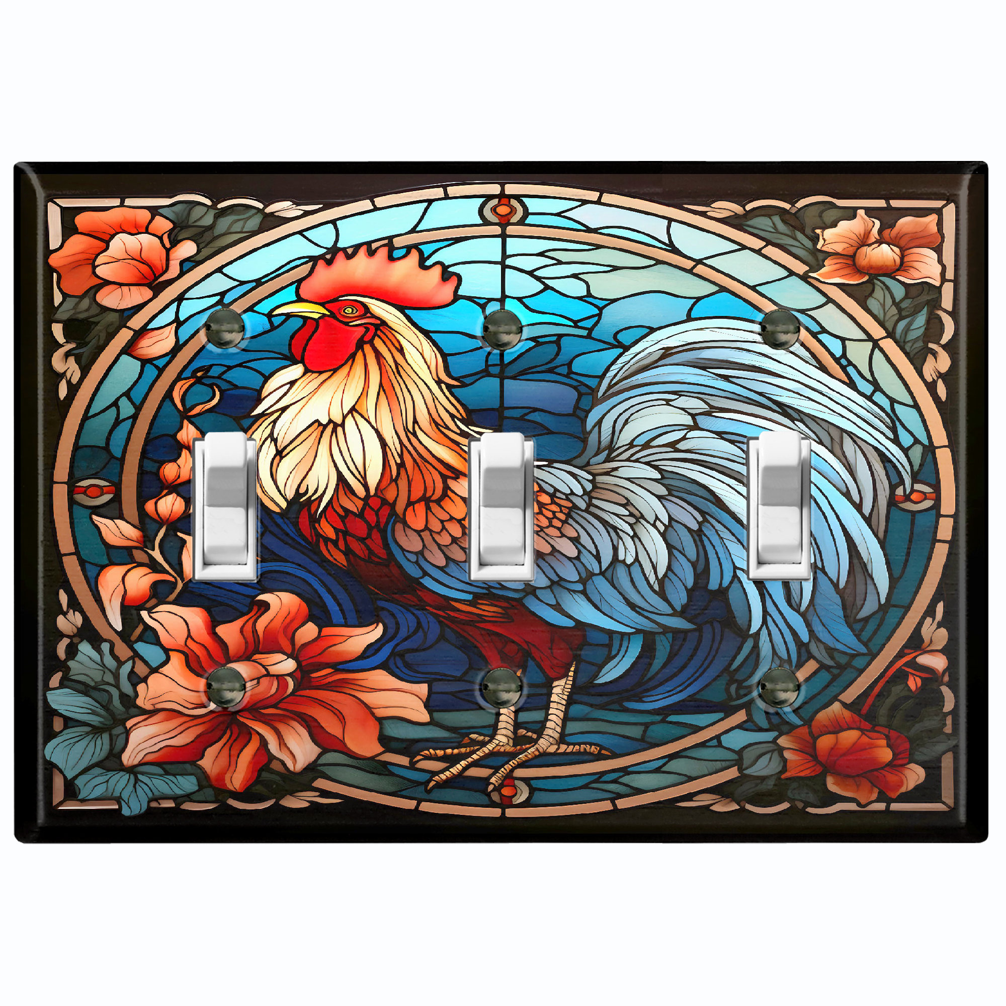 WorldAcc Nature Themed 3 - Gang Toggle Light Switch Standard Wall Plate ...