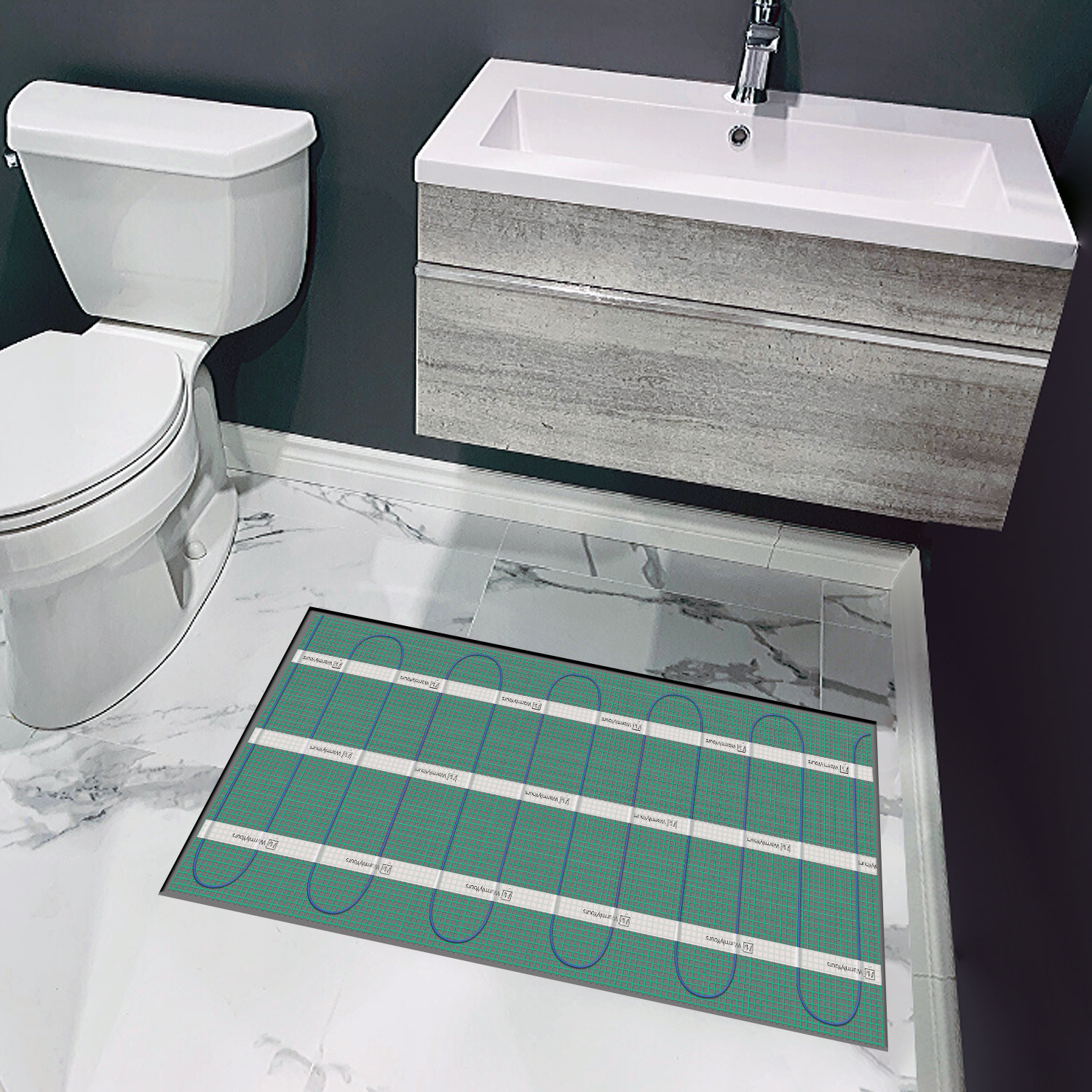 WarmlyYours Electric Floor Heating Kit for a Small or Medium Bathroom ...