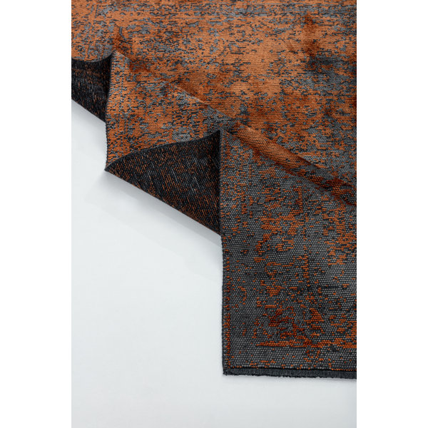 Woven Concepts Rapture Black/Orange Abstract Luxury Area Rug | Perigold