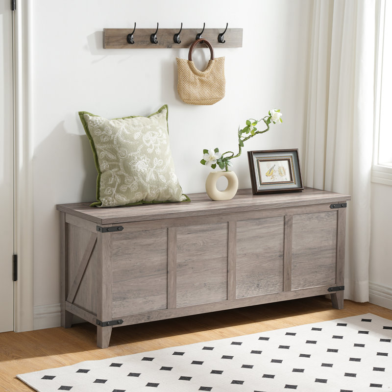 Gracie Oaks 47.2"W Farmhouse Storage Chest With Lift Top Blanket Chest ...