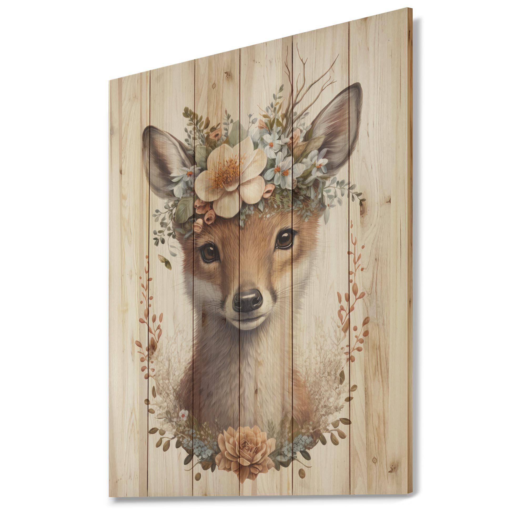 Viv + Rae™ Cute Baby Fox With Floral Crown I - Print | Wayfair