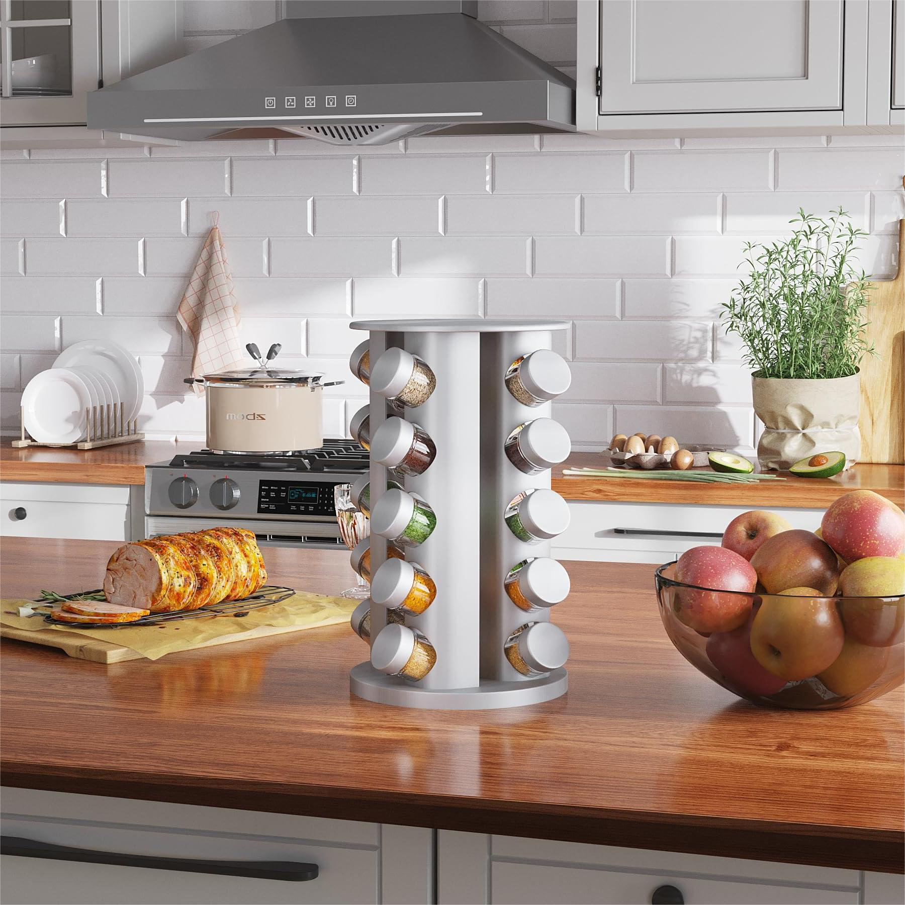 Prep & Savour Freestanding Stainless Steel Spice Jar & Rack Set | Wayfair