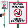 SmartSign No Dog Walking Private Property Sign and Stake Kit | Wayfair