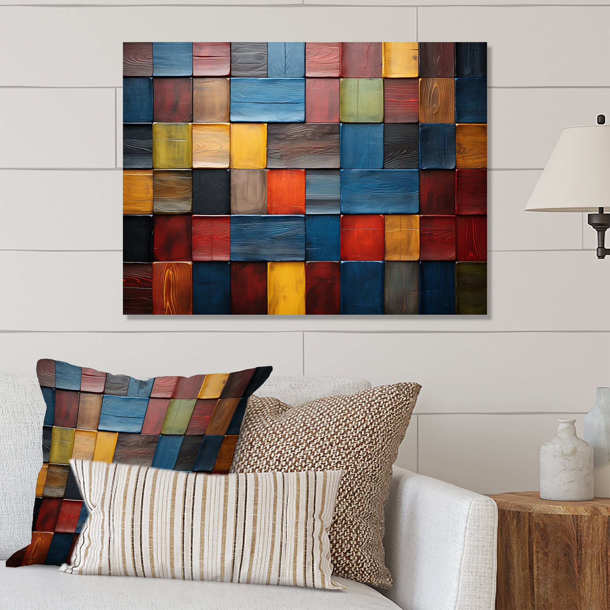 Brayden Studio® Colorful Earth Colors Tiles V - Boho Mosaic Metal Wall ...