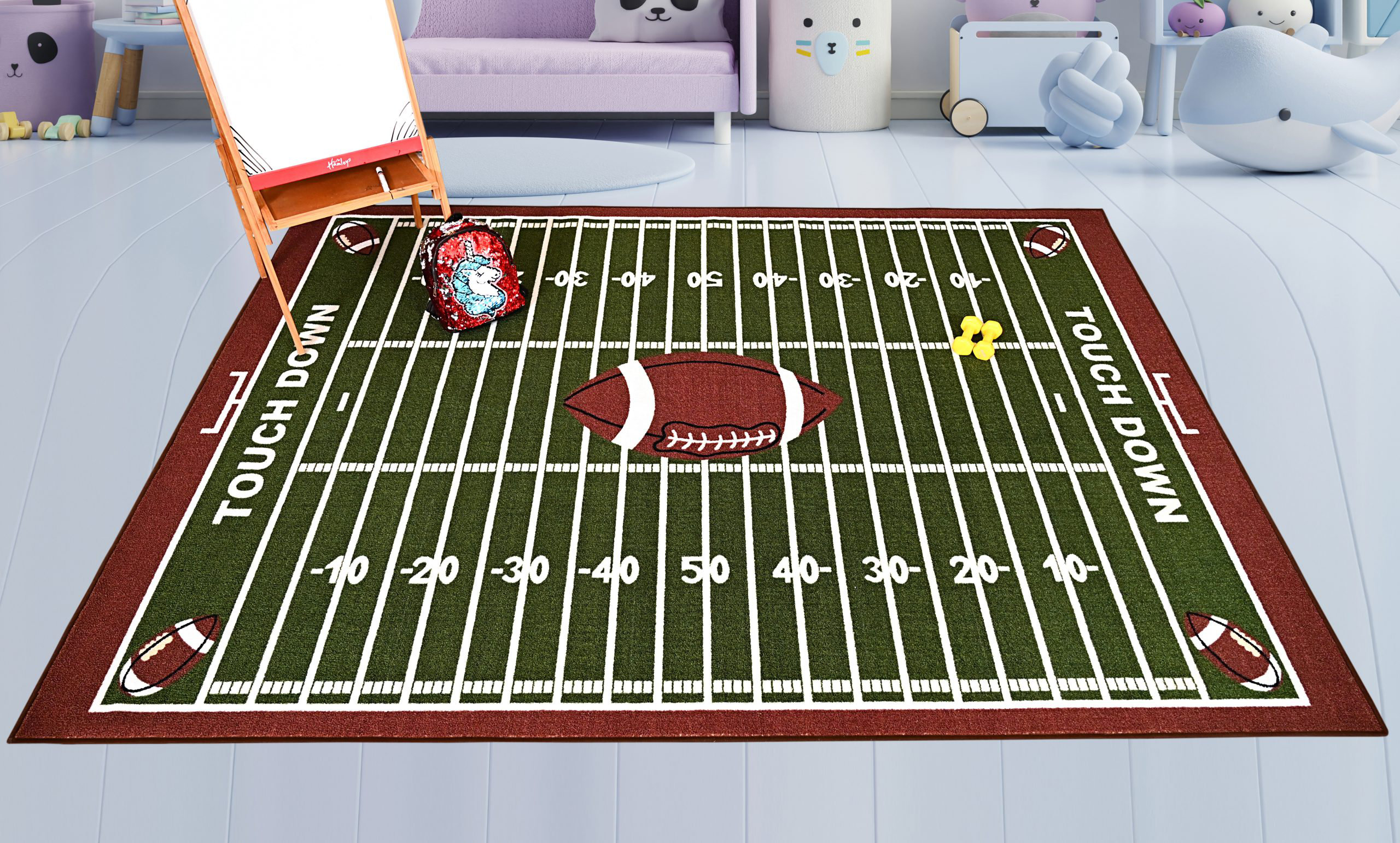 Harriet Bee Furnish My Place 700 Corner Football Play Area Rug for Kids ...